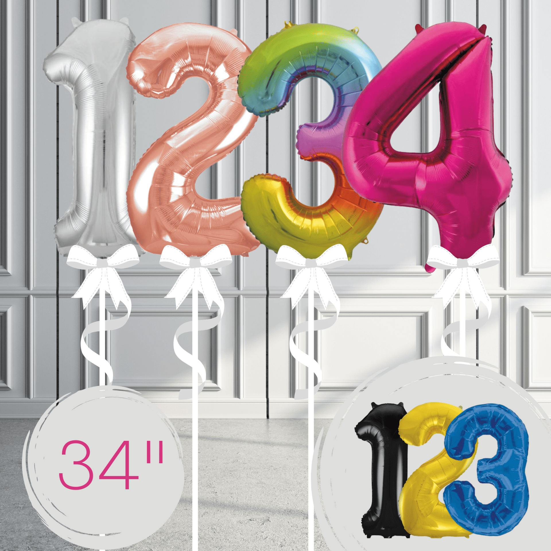 Number Balloon 36" – Birthday Party Corp